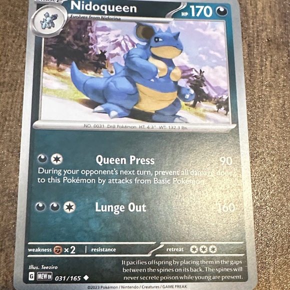 Pokemon | Toys | Pokemon Nidoqueen Trading Card Blue And Yellow | Poshmark